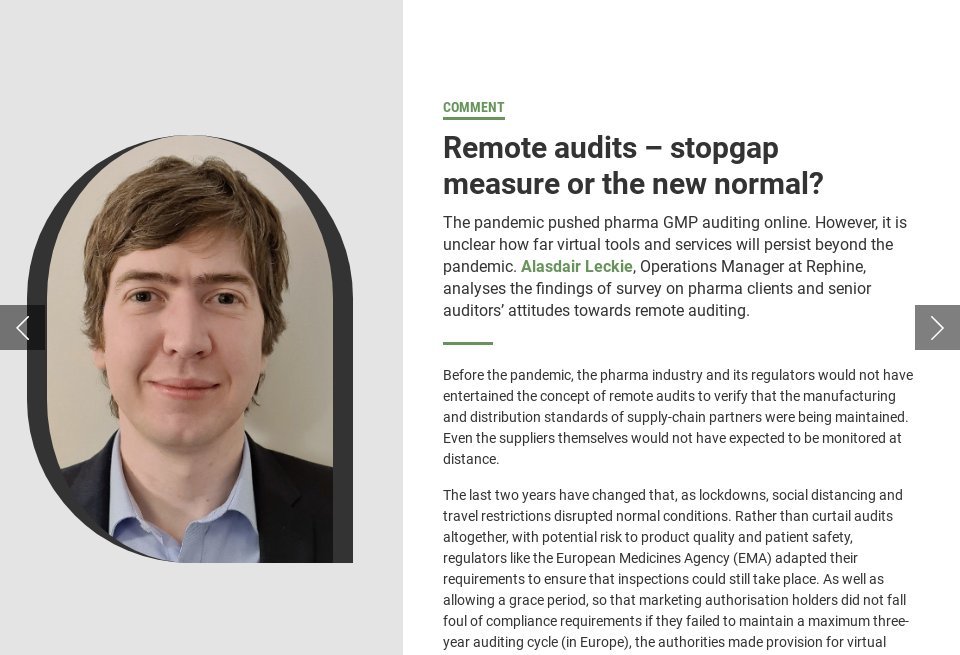 Remote audits – stopgap measure or the new normal? - Pharma Technology ...